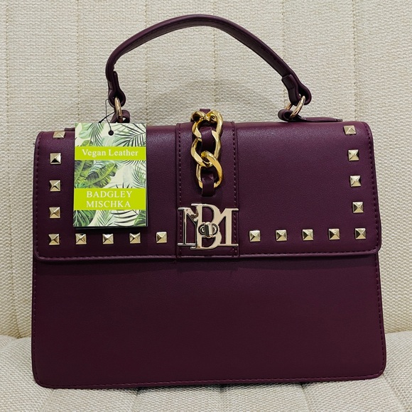Badgley Mischka | Bags | New Badgley Mischka Vegan Leather Plum ...